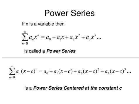 Engineering Mathematics Power Series