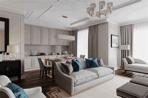 Apartment In Classical Style On Behance Дизайн интерьера квартиры