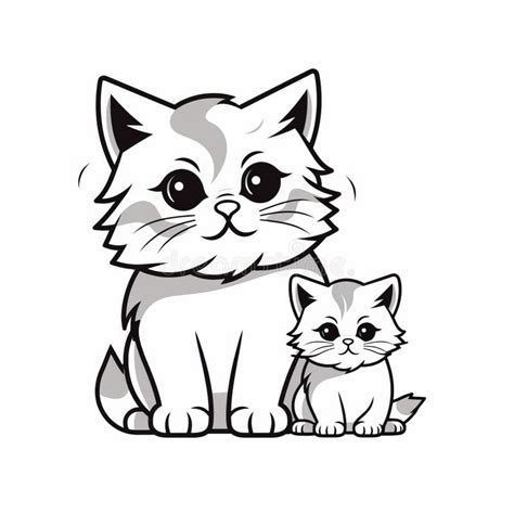 Cute Kitten Clipart Black And White