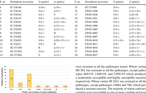 Inferred Presence Of Yr And Lr Genes Of Indian Wheat Germplasm