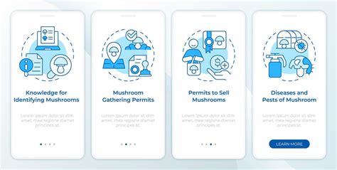 Mushroom Management Regulation Blue Onboarding Mobile App Screen