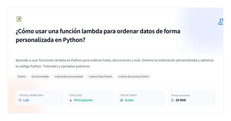 Ordenar Con Lambda En Python Guía Para La Ordenación Personalizada Labex