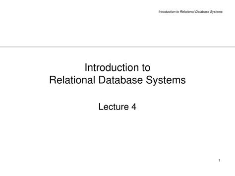 Ppt Introduction To Relational Database Systems Powerpoint