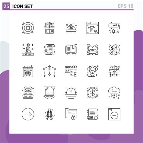 Set Of 25 Modern Ui Icons Symbols Signs For Brush Web Thinking Interface Labour Editable Vector