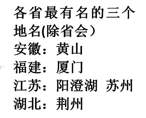 說說中國各省最有名的三個地名（除省會）你們省是哪三個？ 每日頭條