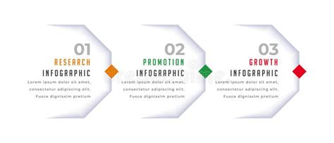 Three Step Infographic Element Chart Banner In Papercut Style Stock Vector Illustration Of
