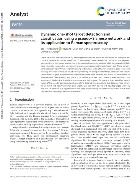 Pdf Dynamic One Shot Target Detection And Classification Using Pseudo Siamese Network And Its