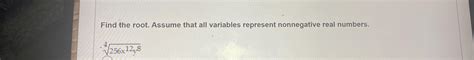 solved find the root assume that all variables represent