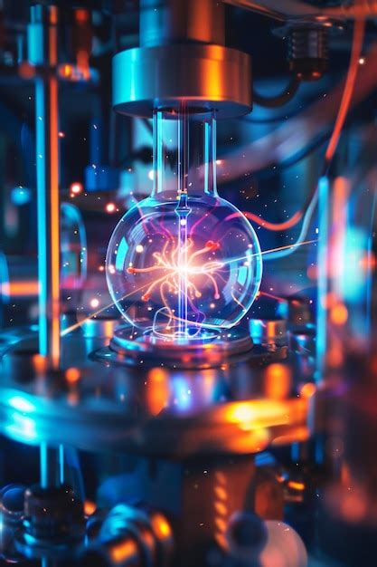 Premium Photo Subatomic Proton Particle Collision In Nuclear Fusion Experiment Lab