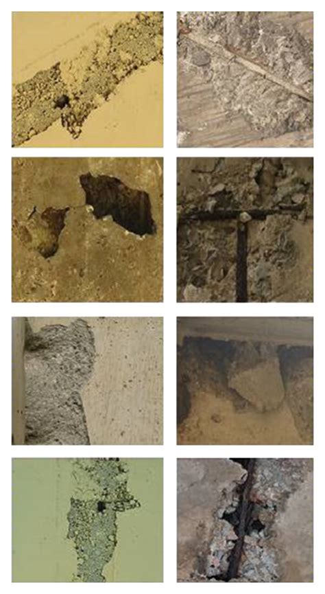 The Examples Of Four Bridge Defect Types A Concrete Spalling B