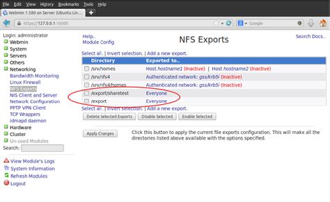 linux nfs server client administration of multiple machines through a