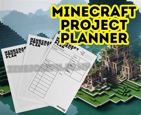 Minecraft Project Planner 3 Page Digital Download Etsy
