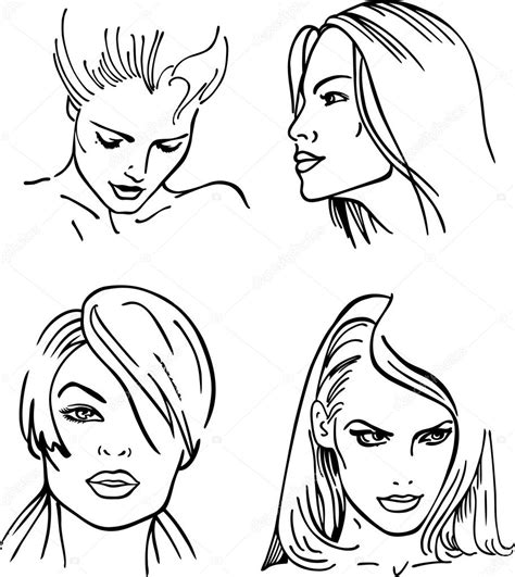 Womans Face Vector Illustration — Stock Vector © Arlatis 6941567