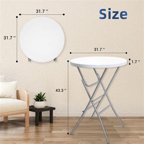 2 Pcs 32in Round Folding Cocktail Table Byliable