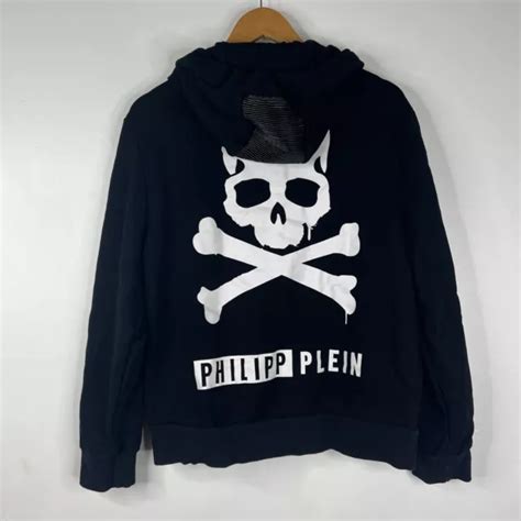 FELPA CON CAPPUCCIO Philipp Plein Homme 1978 con logo cerniera nera da ...