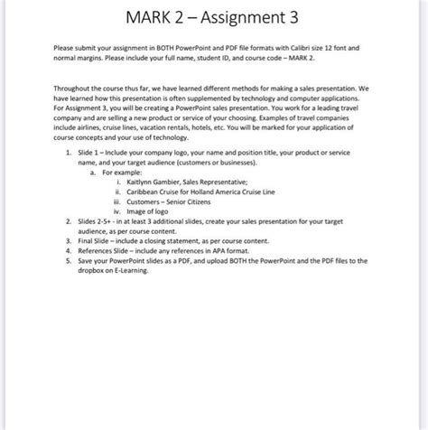 solved please submit your assignment in both powerpoint and