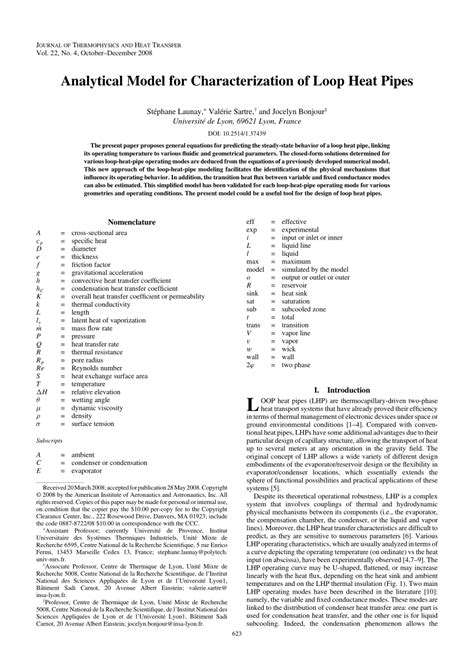 Pdf Analytical Model For Characterization Of Loop Heat Pipes