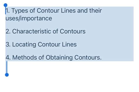 Solved 11 Types Of Contour Lines And Their Uses Importance Chegg Com