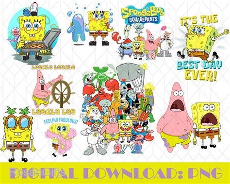 Spongebob Png Bundle Spongebob Font Spongebob Face Png Etsy