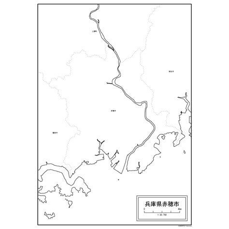 赤穂市の白地図 白地図専門店