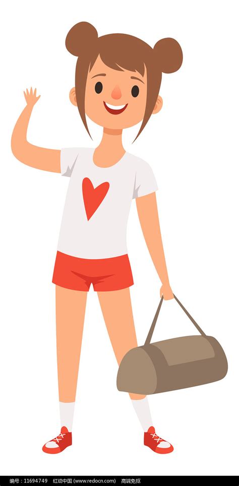 拿小包的女孩手绘图片下载红动中国