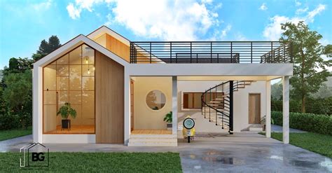 แบบบ้านชั้นเดียวสไตล์นอร์ดิกบรรยากาศอบอุ่น 2 ห้องนอน 2 ห้องน้ำ พร้อมดาดฟ้าเปิดโล่ง พื้นที่ 121