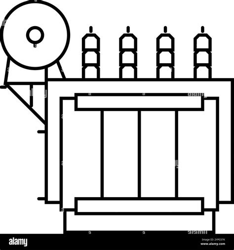 Transformer Electric Grid Line Icon Vector Illustration Stock Vector Image And Art Alamy