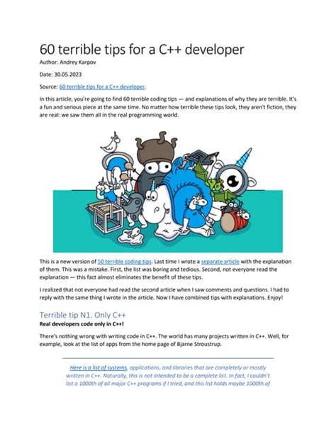 60 Terrible Tips For A C Developer Pdf