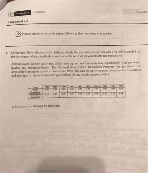 Solved Ap Statistics Test Booklet Ap Fcollege Board