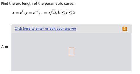 Solved Find The Arc Length Of The Parametric Curve Click Chegg