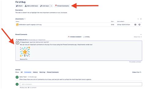 Pin Comment And Pin Attachment