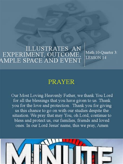Q3 L13 Illustrates An Experiment Outcome Sample Space And Event