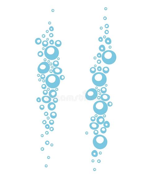 Water Fizzing Air Bubbles Stream Vector Illustration Isolated On White Background Stock Vector
