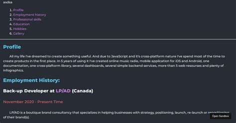 Frontend Homework Codesandbox
