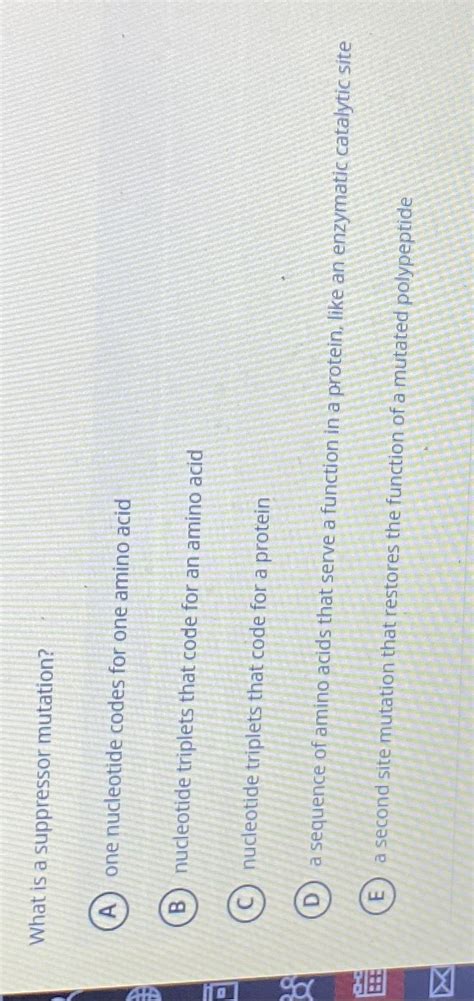 Solved What Is A Suppressor Mutationone Nucleotide Codes