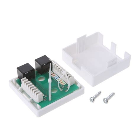 Rj45 Junction Box Cat5e Network Connector 2 Port D Vicedeal