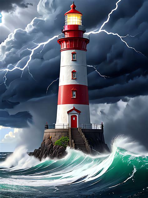 Ai 생성 등대 폭풍 Pixabay의 무료 이미지 Pixabay