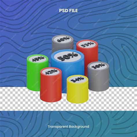 Premium Psd Bar Chart 3d Rendering Icon Illustration Psd File Chart