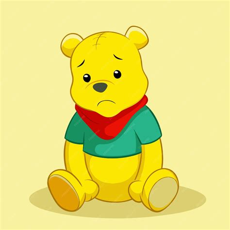 Winnie The Pooh Sad Vector Illustration Cartoon Premium Ai Generated