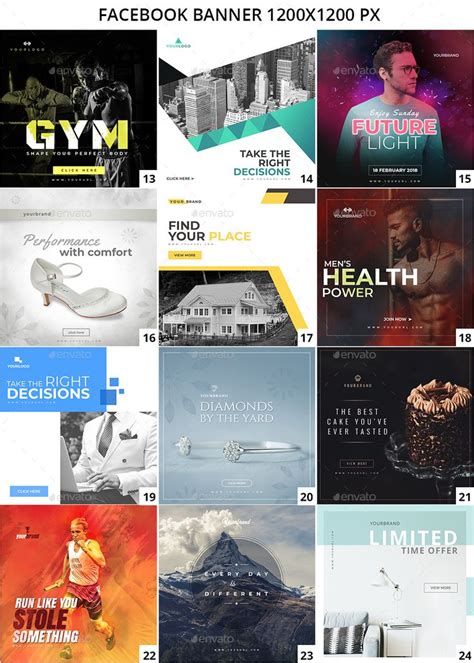 100 Facebook Multipurpose Banners Facebook Ads Design Banner Ads Multipurpose Banner