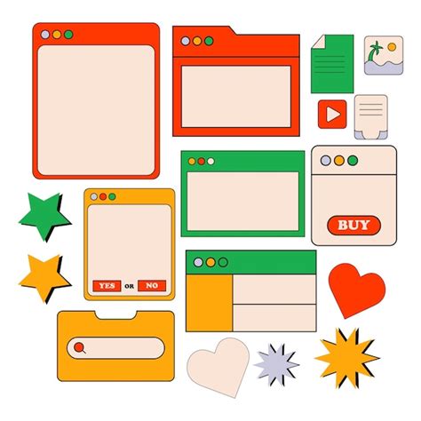 Premium Vector Old User Interface Vintage Vector Collection