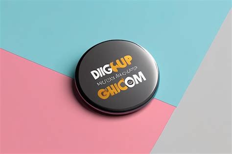 Glossy Button Pin Mockup Premium AI Generated Image