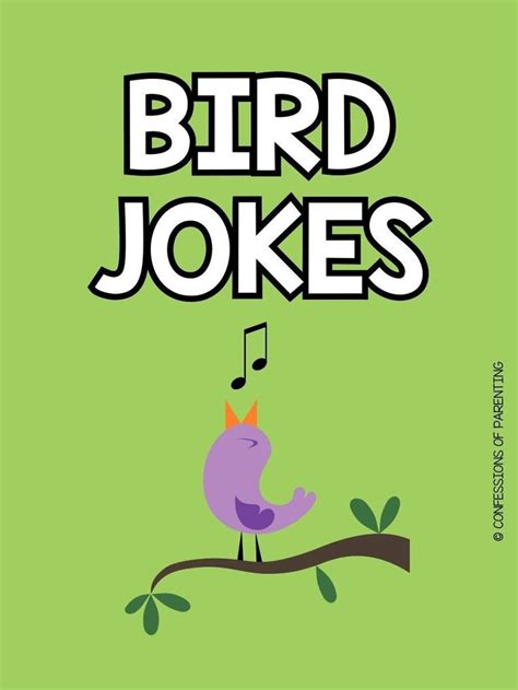 A Bird Sitting On Top Of A Tree Branch With The Words Bird Jokes