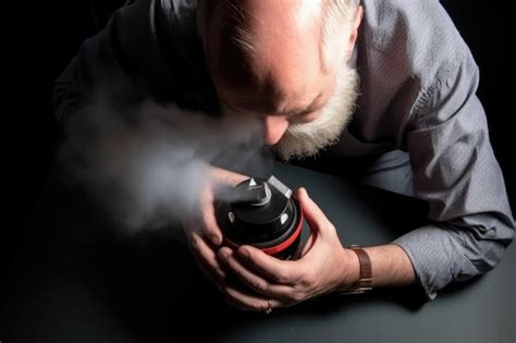 Premium Ai Image High Angle Shot Of An Unidentifiable Man Using A Vaporizer Created With