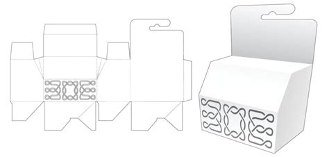 A Triangular Box Hangs With Stenciled Pattern Die Cut Template And 3d