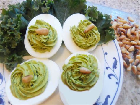 Kale Pesto Deviled Eggs