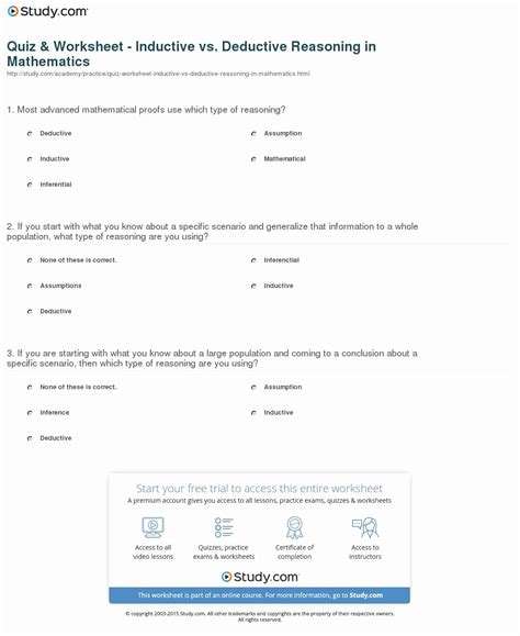 Inductive And Deductive Reasoning Worksheet Lovely Deductive Reasoning Worksheets Chessmuseum