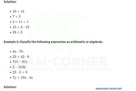 2 Mathematics Expressions Exam Corner 2 Mathematics Expressions Exam Corner