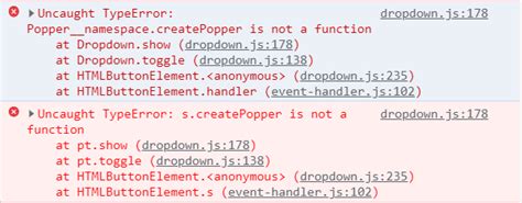 Javascript Bootstrap 5 Uncaught Typeerror Poppernamespacecreatepopper Is Not A Function