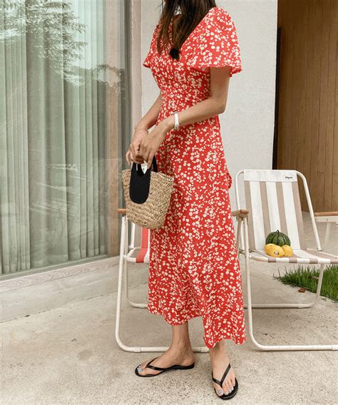 휴양지룩🌴동남아룩 여름원피스💦 백리본 플라워 롱 원피스 에이블리